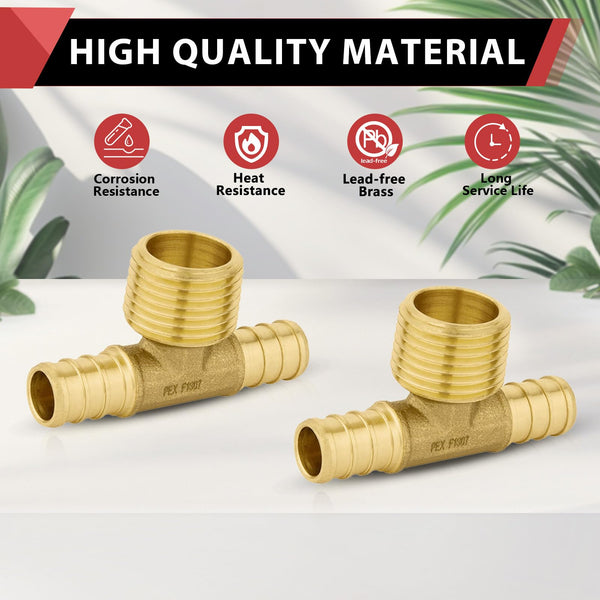 PEX-B Crimp Male Tee 3/4" PEX X 3/4" PEX X 3/4" Male Tee (Lead Free) – Plumbingsell