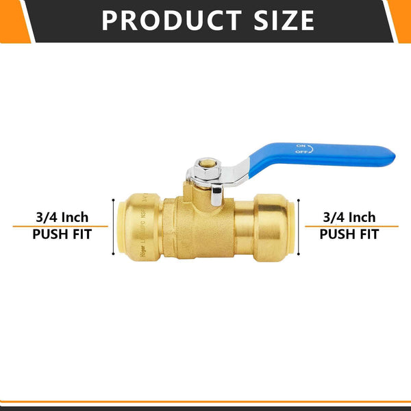 EFIELD 10 Pcs 3/4" Push Fit Ball Valve, Blue (Lead Free) – Plumbingsell