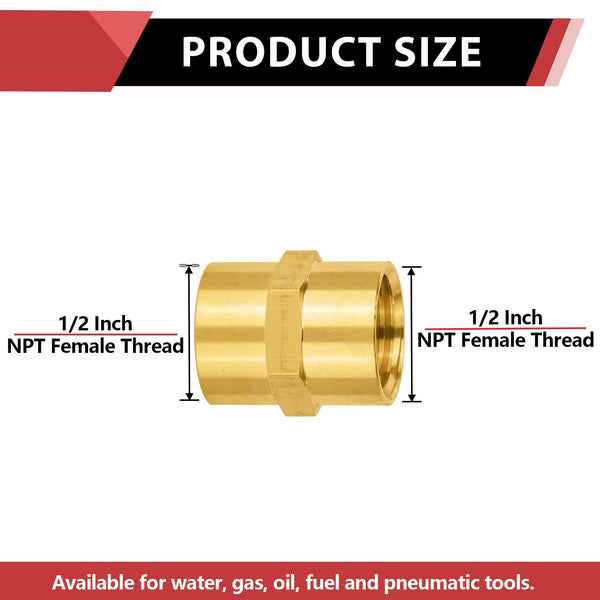 1/2" Female NPT Brass Hex Connector – Plumbingsell