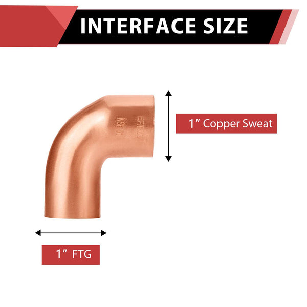 EFIELD 1" FTG x Copper 90° Street Elbow – Plumbingsell