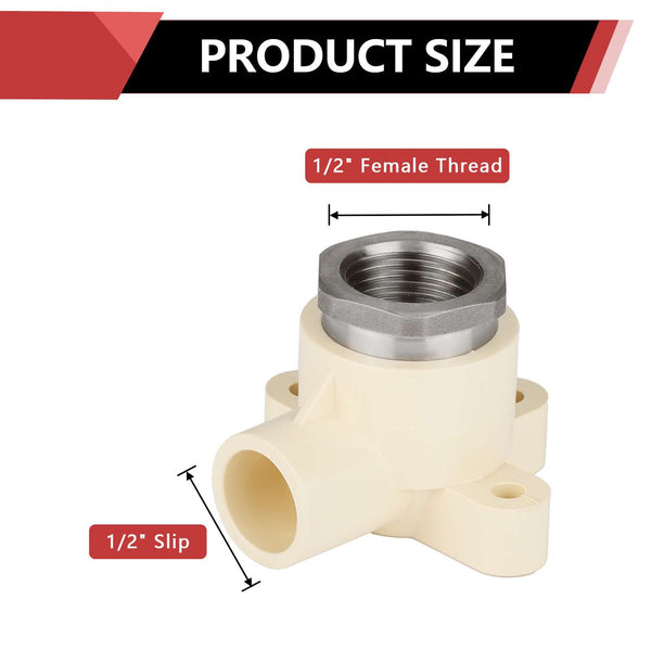 ERA 1/2" CPVC x Female NPT (Stainless Steel) Drop-Ear Elbow – Plumbingsell