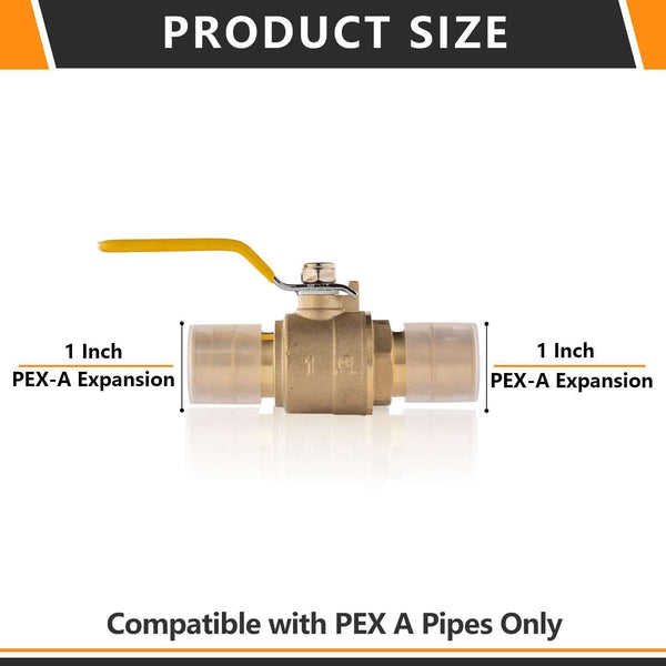 EFIELD 1" PEX Expansion Ball Valve, Yellow (Lead Free) – Plumbingsell