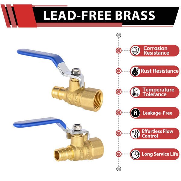 PEX-A Expansion x FNPT Ball Valve (Lead Free) - Pick Size to Add ...