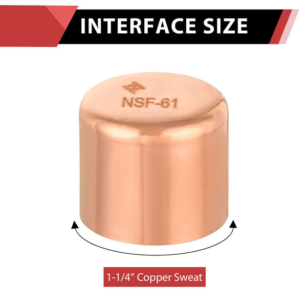 EFIELD 1-1/4" Solder Copper Pipe End Cap (Plug) – Plumbingsell