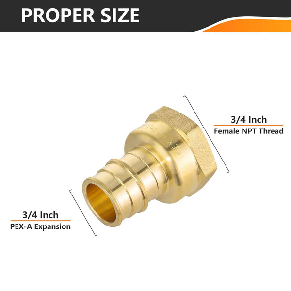 EFIELD 30 Pcs PEX A Expansion 3/4" PEX x 3/4" Female Threaded F1960 ...