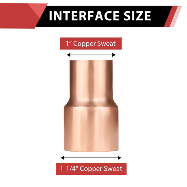 EFIELD 1-1/4" x 1" Copper Coupling – Plumbingsell