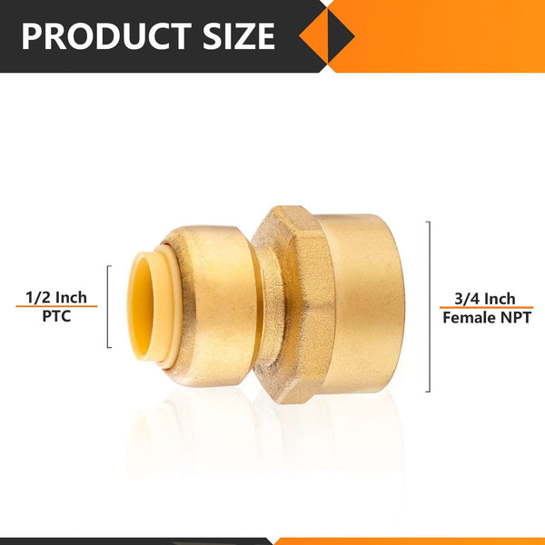 EFIELD 1/2" x 3/4" F Push Fit Female Adapter – Plumbingsell