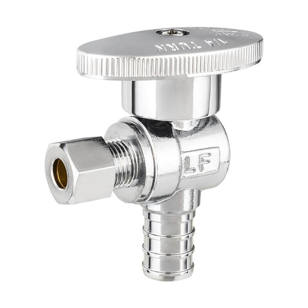 PEX Crimp x Compression Stop Valve, 1/4 Turn (Lead Free) - Pick Size t ...