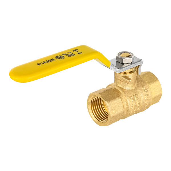 EFIELD 1/2" FNPT Ball Valve, Yellow (Lead Free) – Plumbingsell