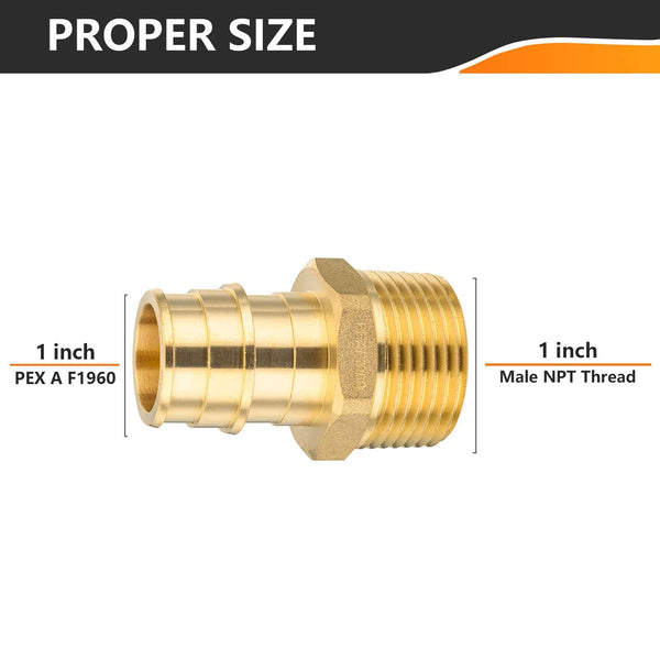 EFIELD PEX A Full Flow Expansion Adapter 1" PEX x 1" Male Threaded ...