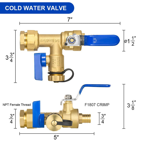 3/4" Isolation Valve Kit (Pex Crimp Inlet) – Plumbingsell