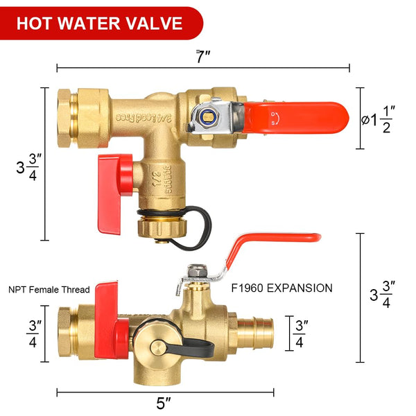 3/4" Isolation Valve Kit (Pex-A Expansion Inlet) – Plumbingsell