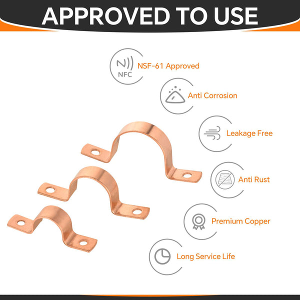 EFIELD 1" Copper Pipe Straps, Two Hole – Plumbingsell