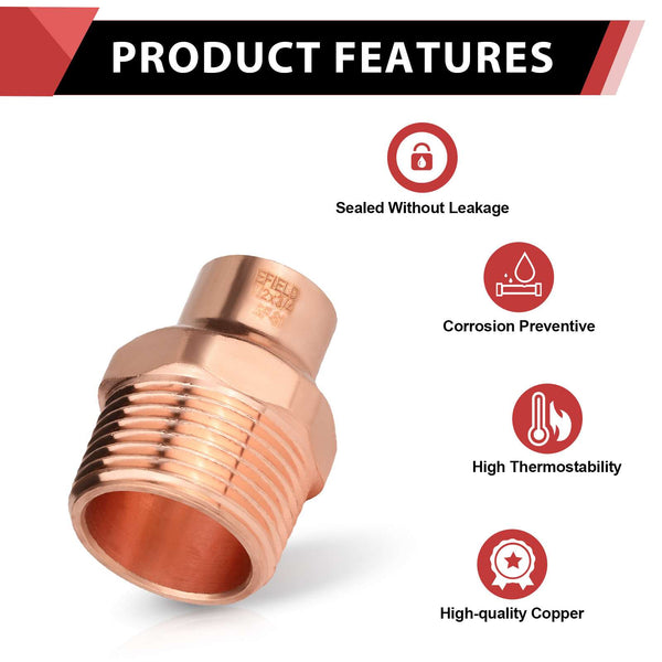 C x MNPT Copper Male Reducing Adapter - Pick Size to Add – Plumbingsell