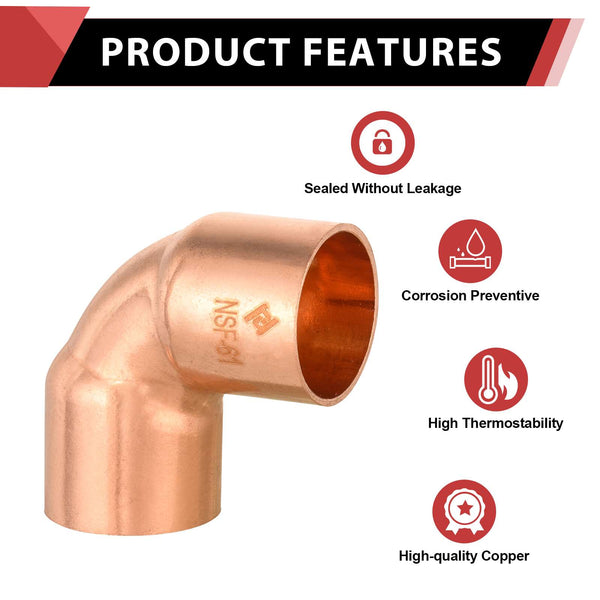 EFIELD 1-1/2" 90º Short Radius Copper Elbow – Plumbingsell
