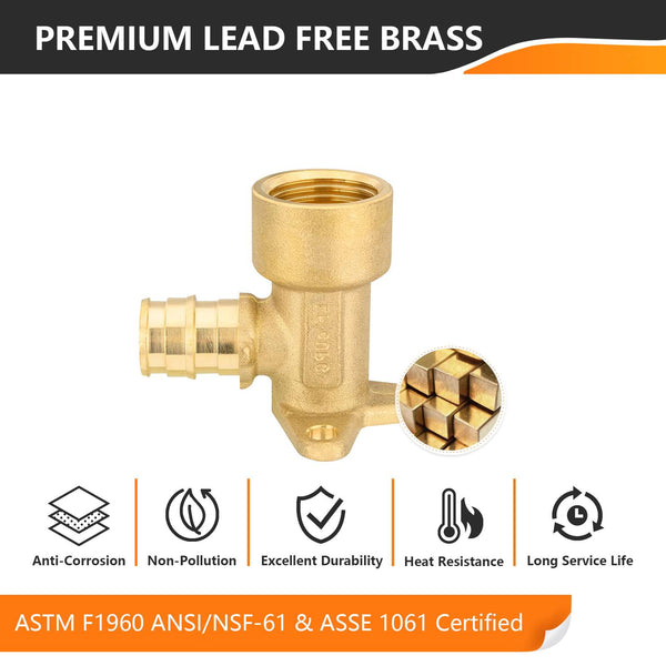 EFIELD PEX A Expansion 3/4" x 3/4" Female NPT Drop Ear Elbow (Lead Free ...
