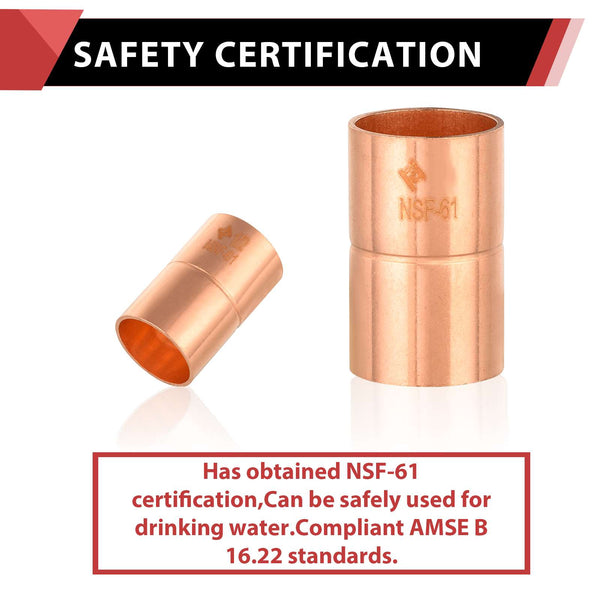 5/8" Copper Coupling With Rolled Stop – Plumbingsell