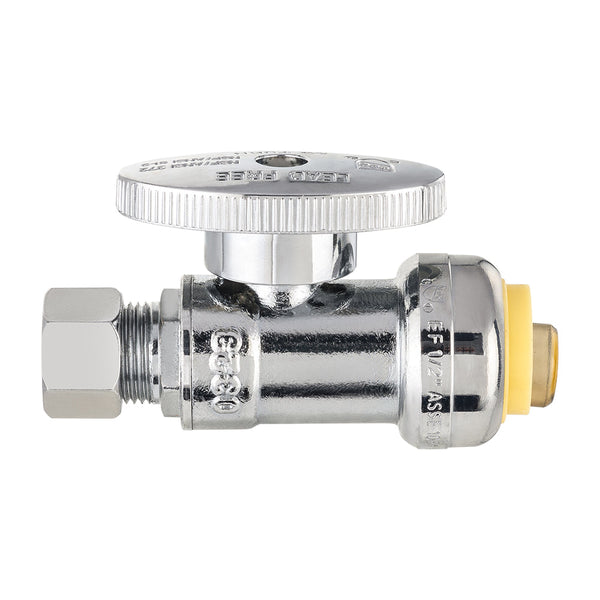 10 Pcs 1/2" Push Connect x 3/8" OD Push Fit Straight Stop Valve, 1/4 T ...