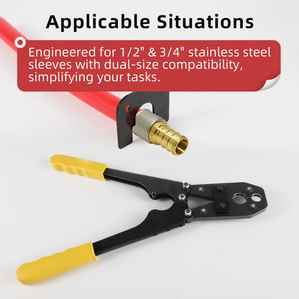 1/2 in. and 3/4 in. PEX-B SS Sleeve Crimp Tool - Pick Size to Add ...