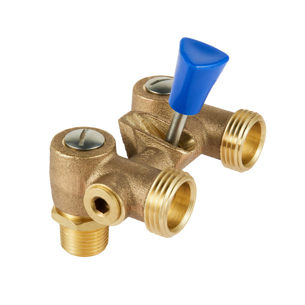 EFIELD 1/2" MPT X 3/4" MHT Brass Dual Washing Machine Shut-Off Valve ...