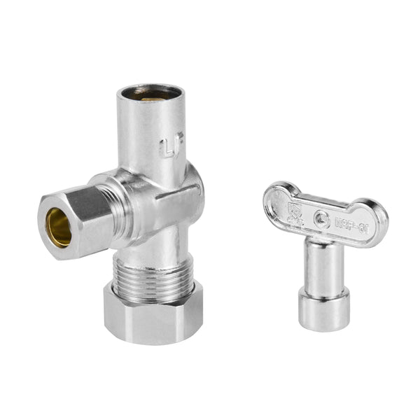 5/8" OD Compr. x 3/8" OD Compr. Loose Key Stop Valve (Lead Free) - Pic ...