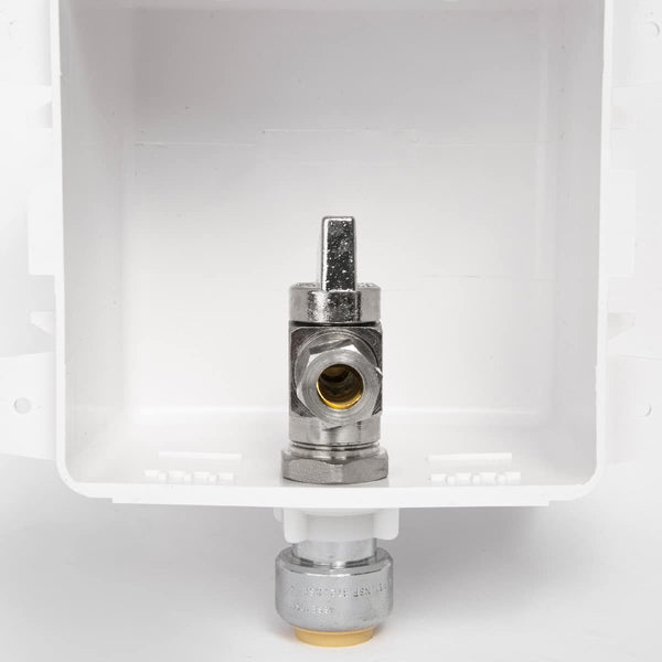 EFIELD 1/2" Push fit Inlet, Toilet Outlet Box, with Installed 1/4 Turn ...